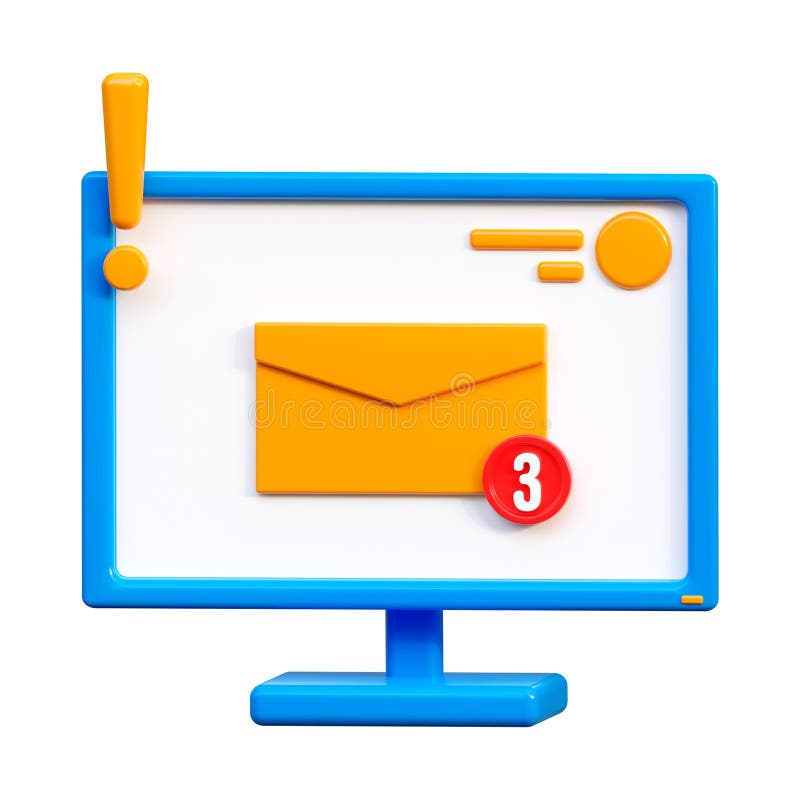 3D Icon. Computer Icon for Sending Letters Stock Illustration ...