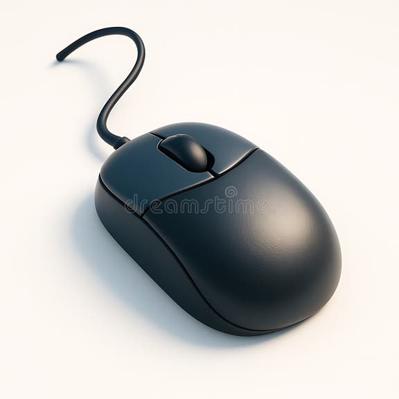 3D Icon of Computer Mouse with Cable Isolated on White Background for ...