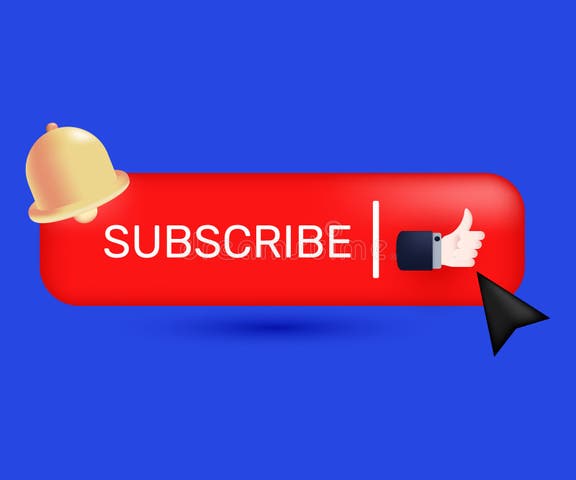 3d Icon Concept Subscribe Button Pointer Clicking Realistic Vector ...