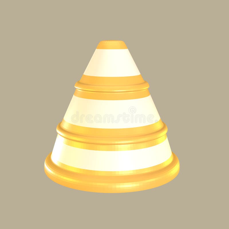 3D Icon Construction Cone Rendered Isolated on the Colored Background ...