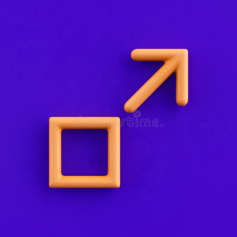 3d Icon Corner Top Right, Outline Yellow Arrow Icon, Direction Symbol ...