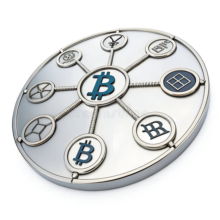 "Crypto Network 3D Icon Illustration Isolated on White Background Stock ...