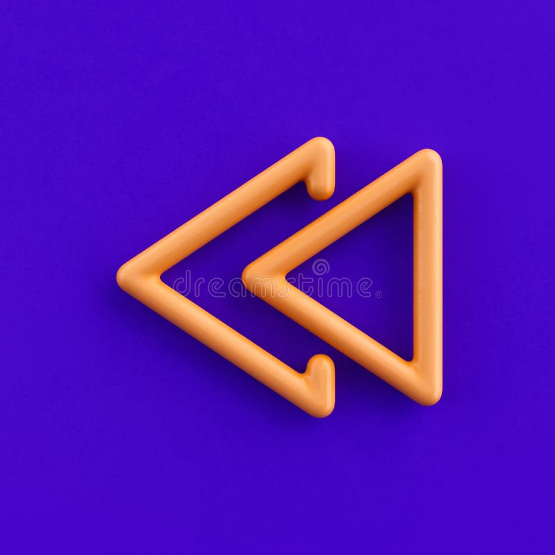 3d Icon Ctrl Backward, Outline Yellow Arrow Icon, Direction Symbol, 3d ...