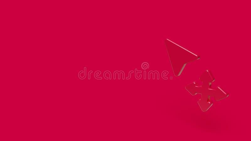 3D Icon of Cursor with Red Background Stock Illustration - Illustration ...