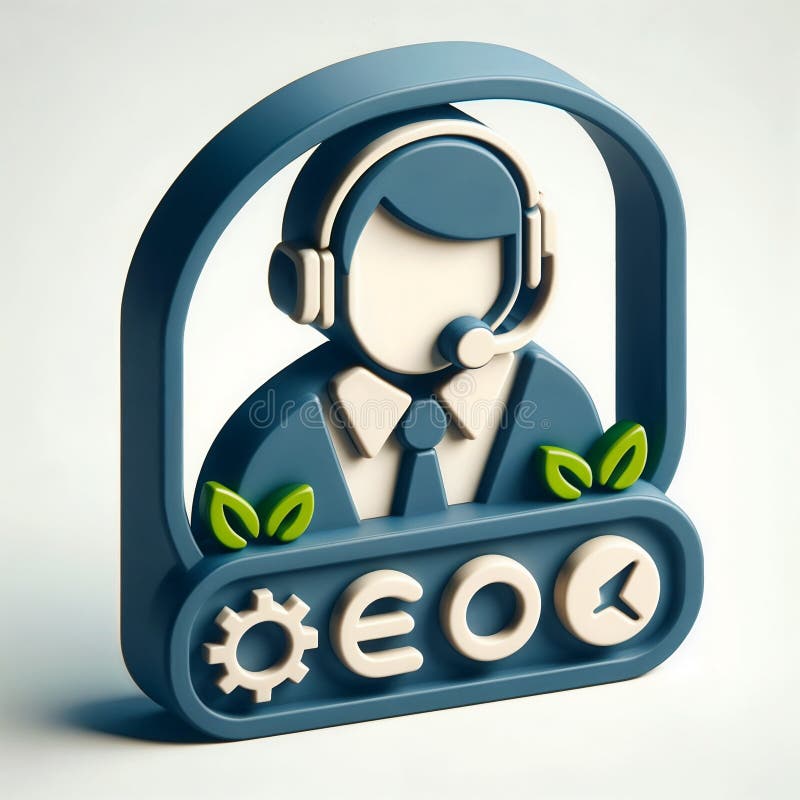3D Icon of Customer Service Representative with Eco Elements Stock ...