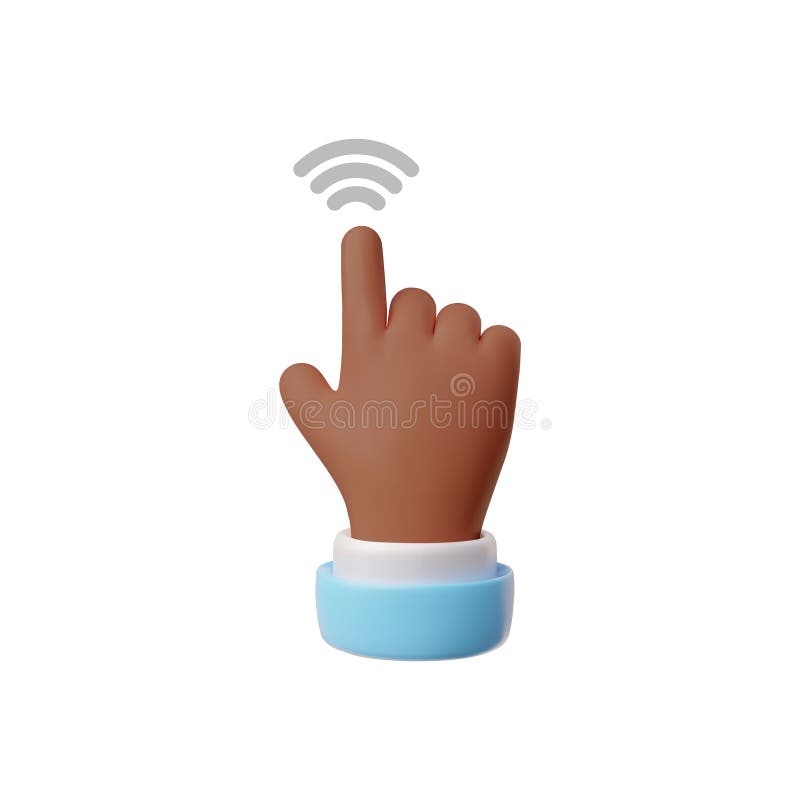 3d Illustration of a Hand Making a Click or Tap on a Touch Screen ...