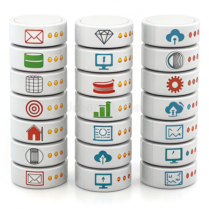 3D Icon Database Isolated on White Background Stock Illustration ...