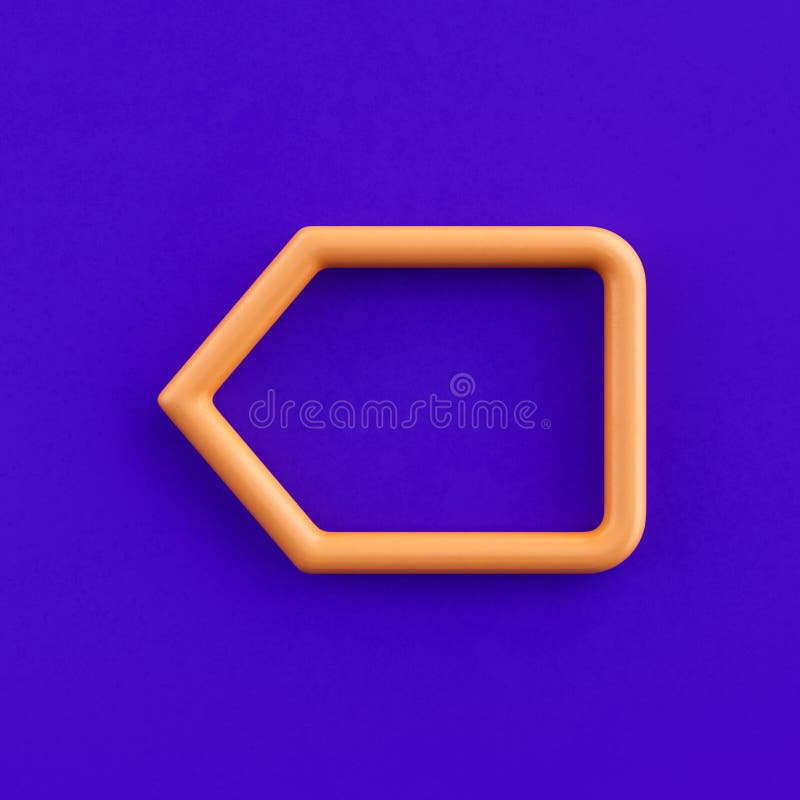 3d Icon Delete Key, Outline Yellow Arrow Icon, Direction Symbol, 3d ...
