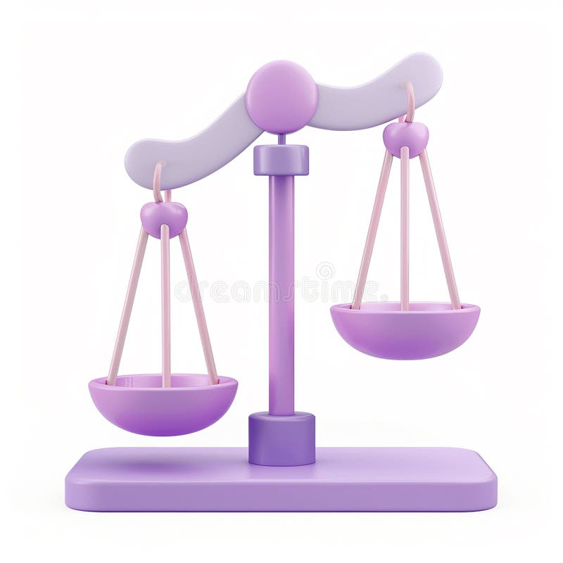 3D Icon Depicting Financial Balance Scale on White Background Stock ...