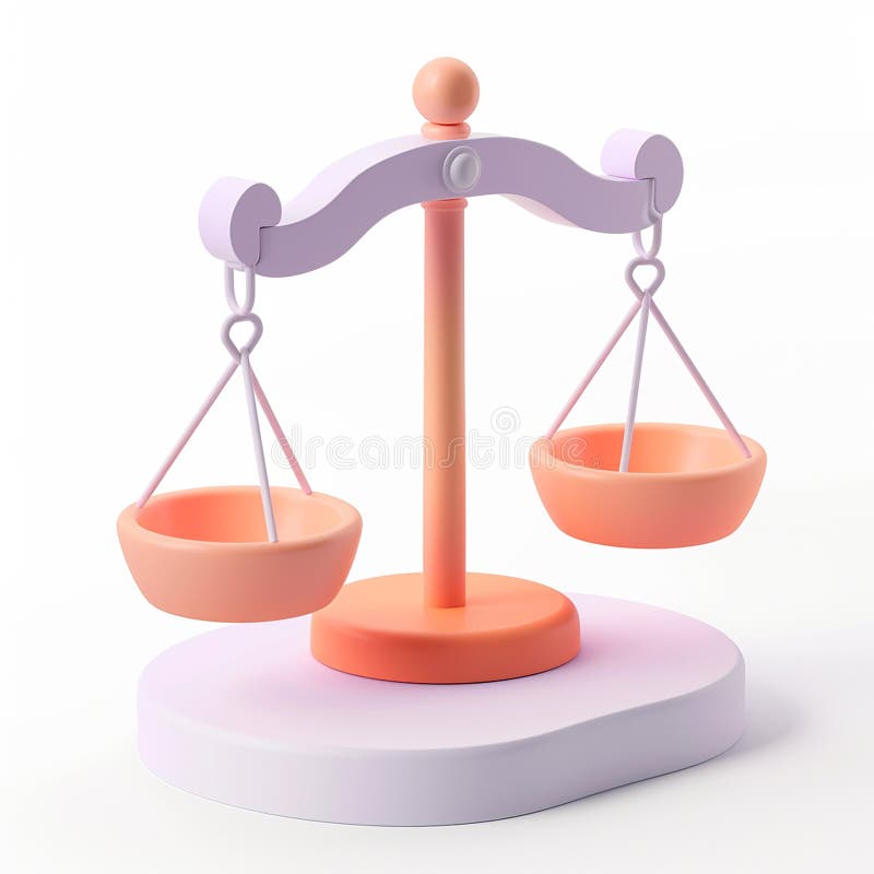 3D Icon Depicting Financial Balance Scale on White Background Stock ...