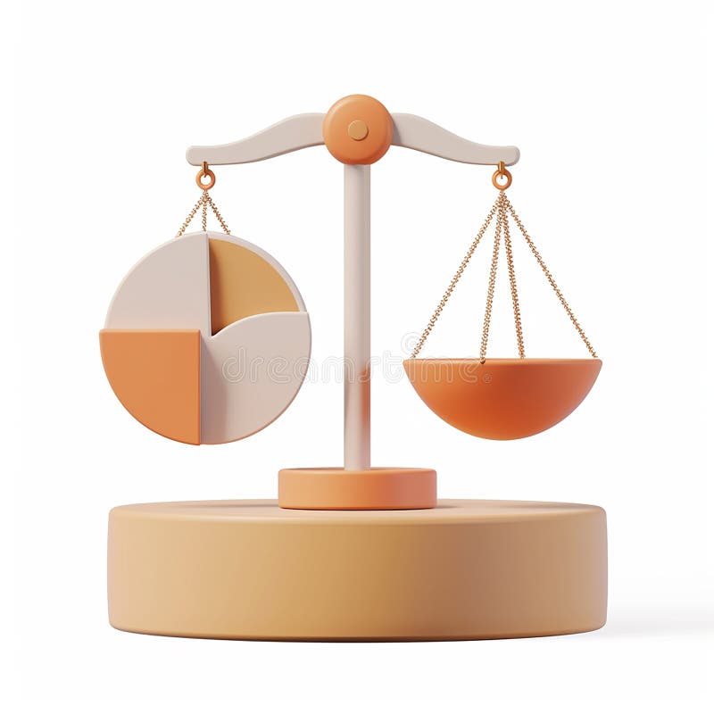 3D Icon Depicting Financial Balance Scale on White Background Stock ...