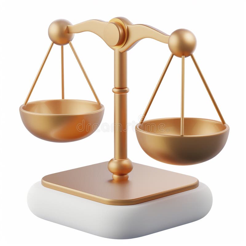 3D Icon Depicting Financial Balance Scale on White Background Stock ...