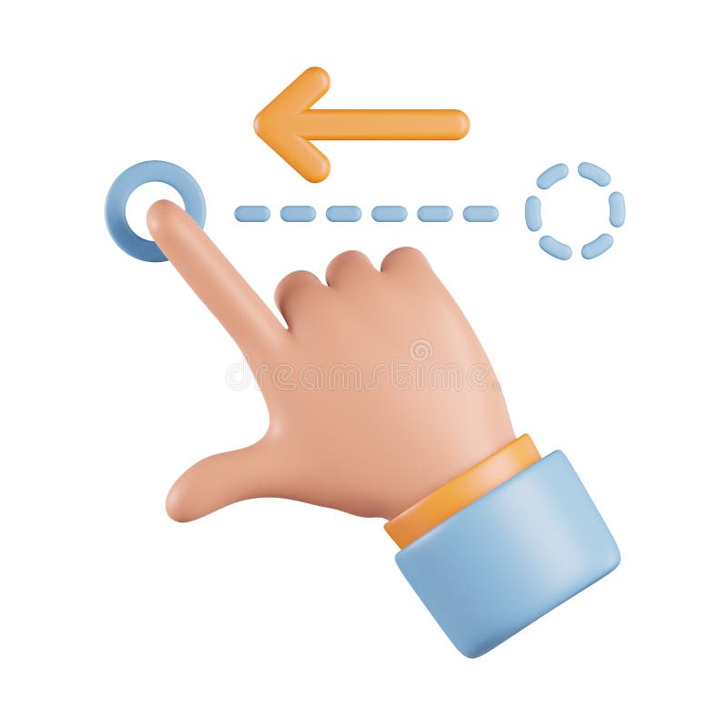 Swipe Left Gesture 3D Icon Illustration Stock Image - Illustration of ...