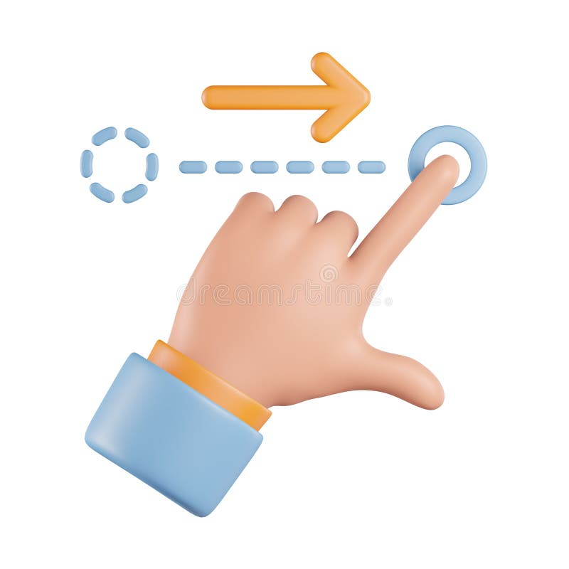 Swipe Right Gesture 3D Icon Illustration Stock Photo - Illustration of ...