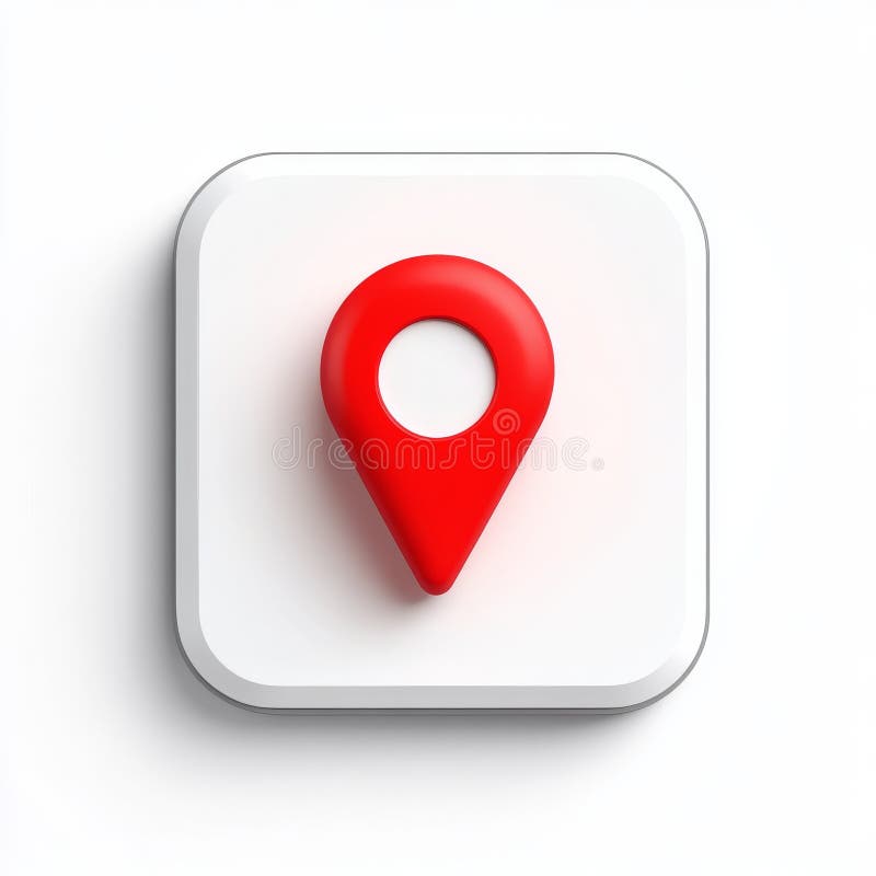 3D Icon of a Destination. GPS Location Symbol. 3D Icon of a Red Glass ...