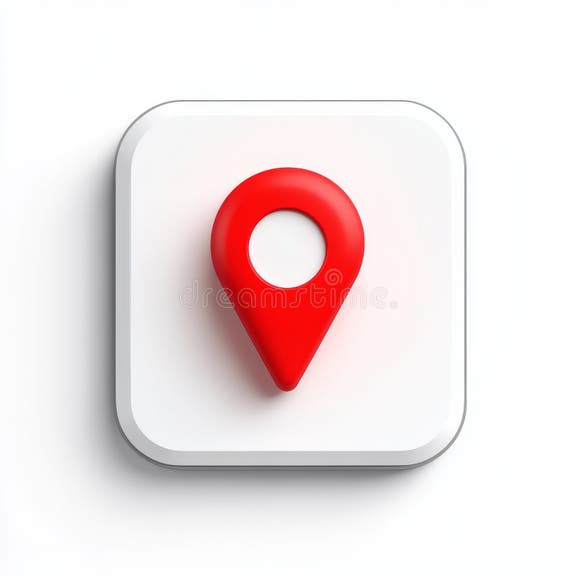 3D Icon of a Destination. GPS Location Symbol. 3D Icon of a Red Glass ...