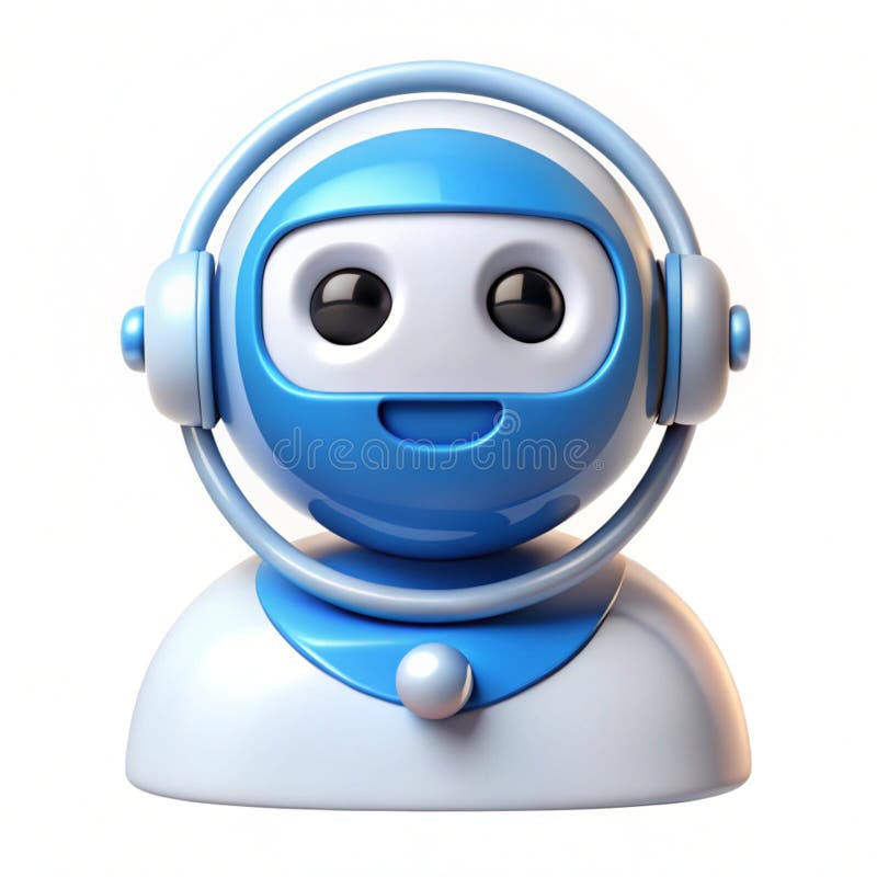 Online Support Bot 3D Icon Isolated on White Background Stock ...