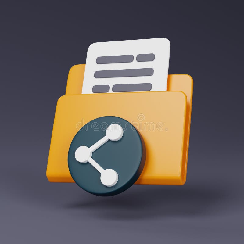 3D Icon of Document Sharing. 3D Render Stock Illustration ...