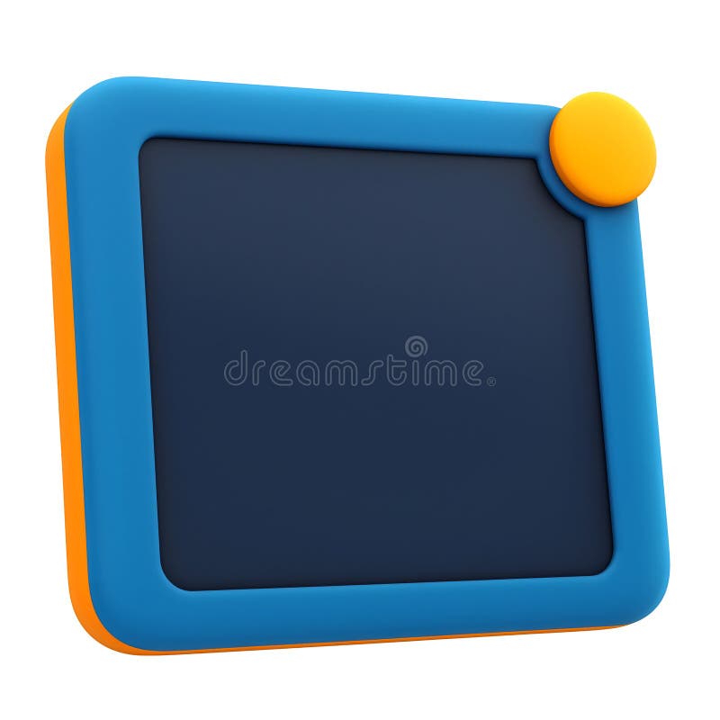 Drawing Tablet Flat 3D Icon Stock Photo - Illustration of orange ...