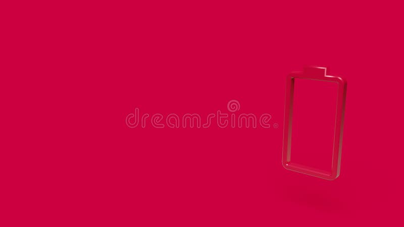 3D Icon of Empty Battery with Red Background Stock Illustration ...