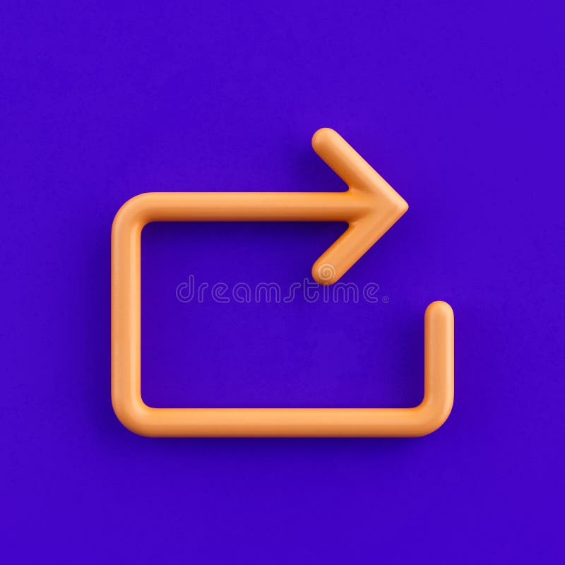 3d Icon Exit Right, Outline Yellow Arrow Icon, Direction Symbol, 3d ...