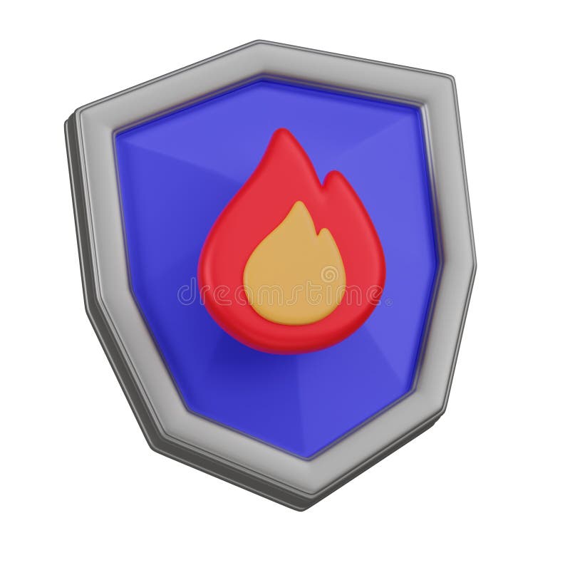 Firewall Protection Shield 3D Icon Stock Illustration - Illustration of ...