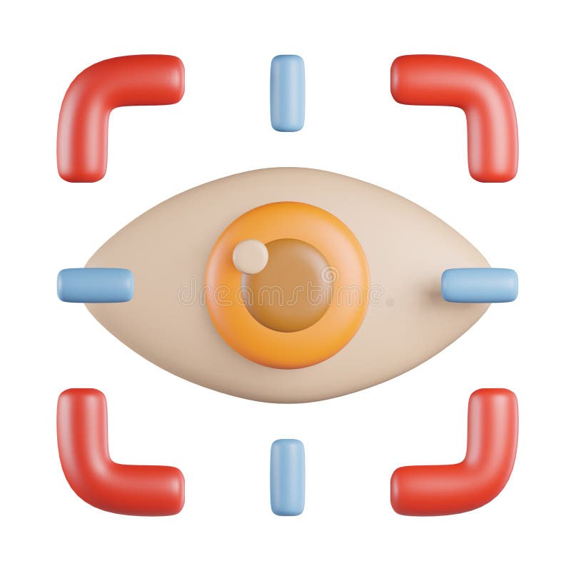 Eye Scanning Biometric 3D Icon Stock Illustration - Illustration of ...