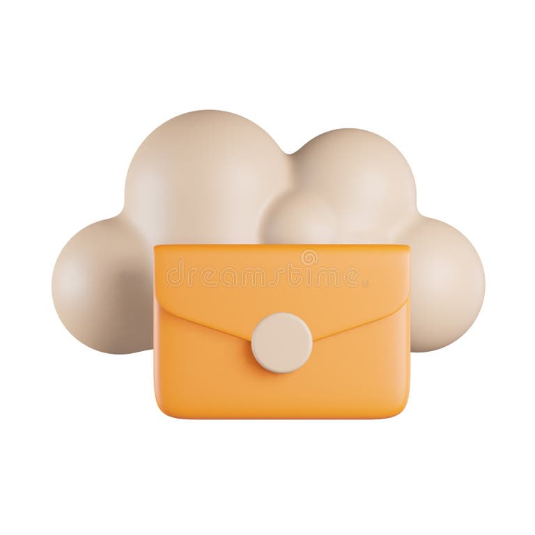 Cloud Notification Message 3D Icon Stock Photo - Illustration of ...