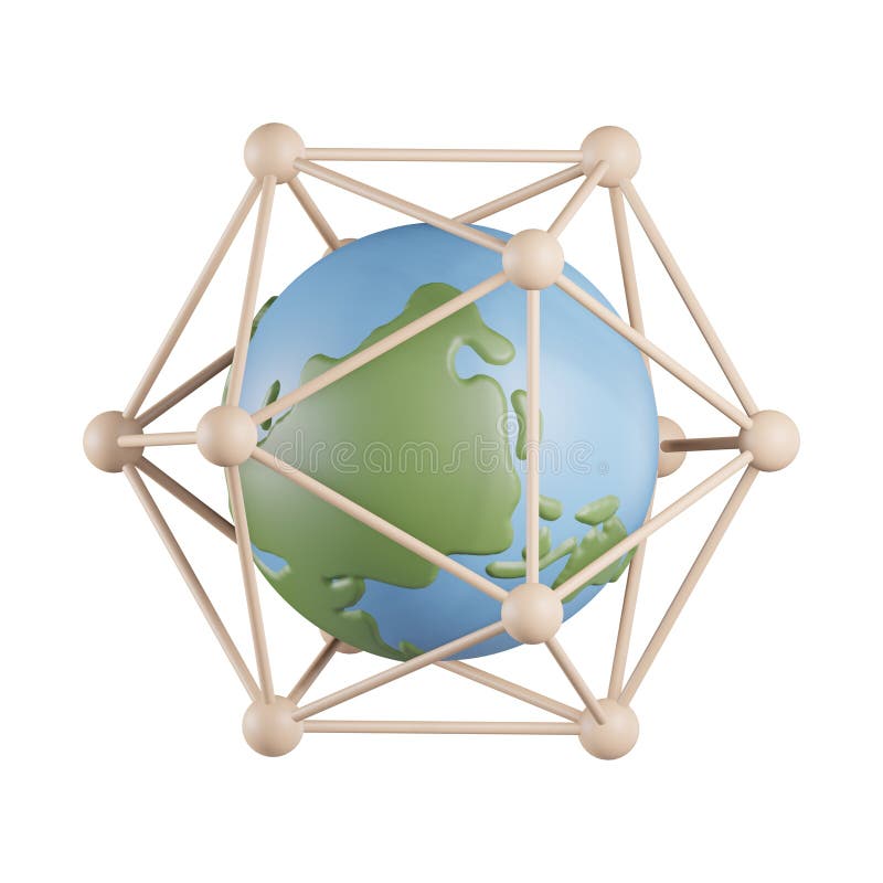 Earth Connection 3D Icon stock photo. Illustration of computing - 340640052