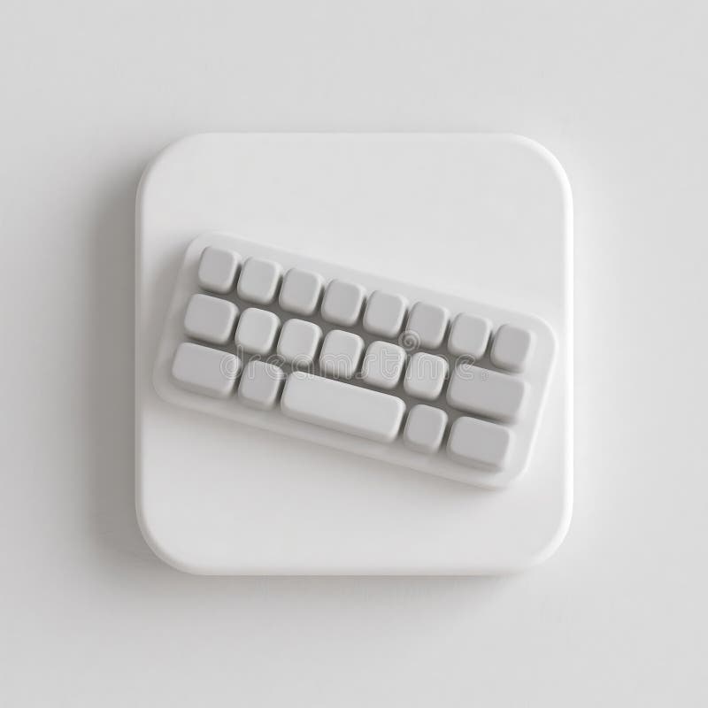 3D Keyboard Icon with Soft Keys and Rectangular Body Stock Illustration ...