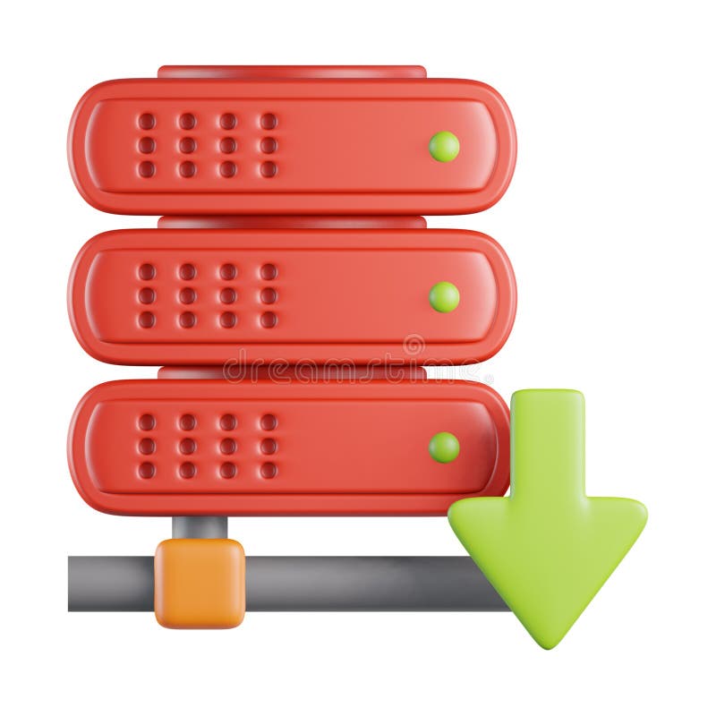 Server Download 3D Icon stock image. Illustration of hardware - 340761211