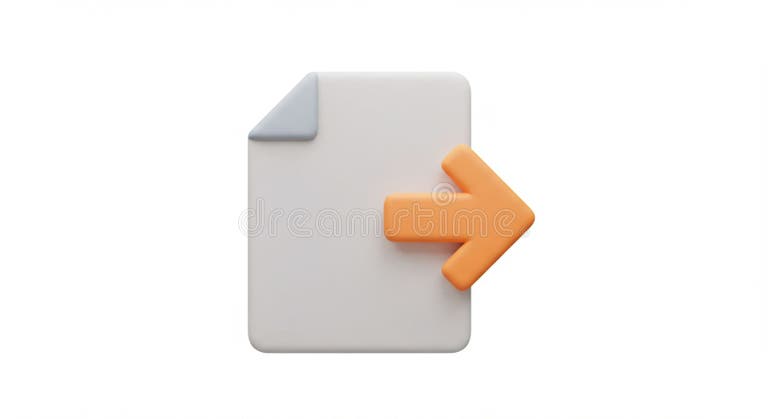 A 3D Icon Featuring a Stylized Document with a Folded Corner in Grey ...