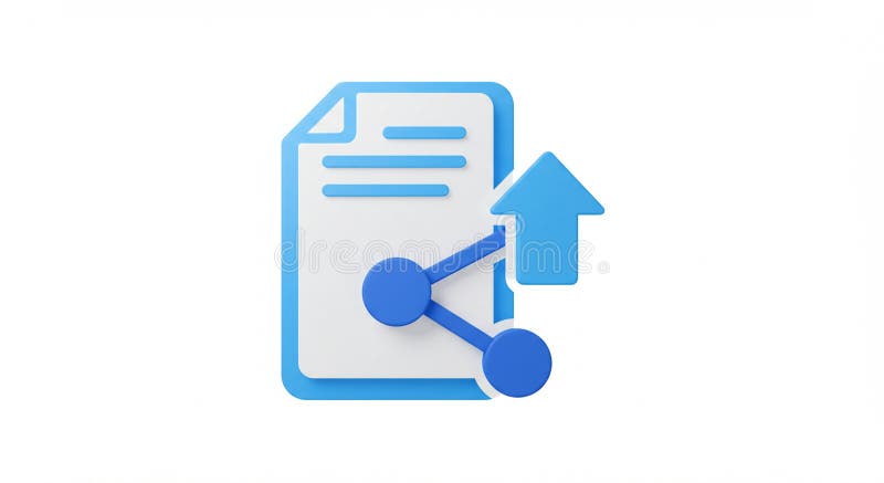 A 3D Icon Featuring a White Document with Light Blue Accents. the ...