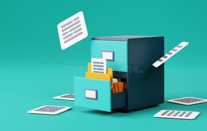 3D Icon of Filing Cabinet for Workspace Organization.3D Render Stock ...