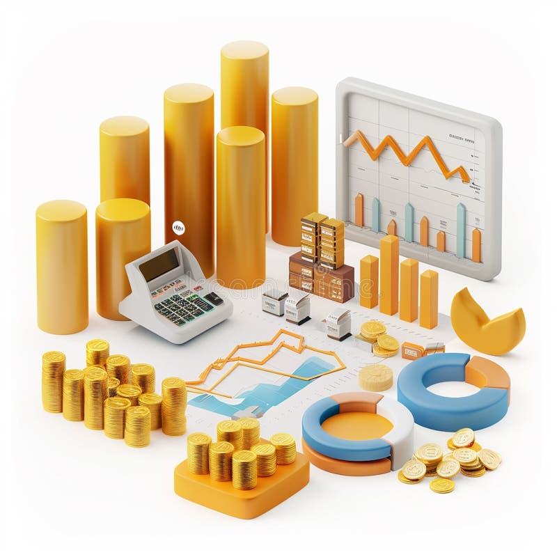 3D Icon of Financial Commodities Trading on a White Background Stock ...