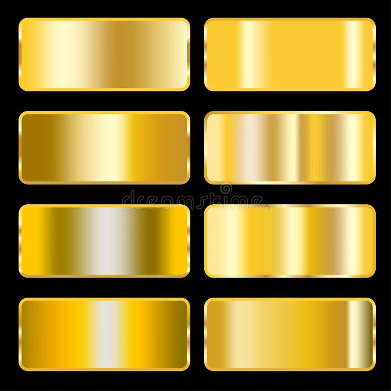3d Icon with Gold Plates Black Background. Vector Illustration Stock ...