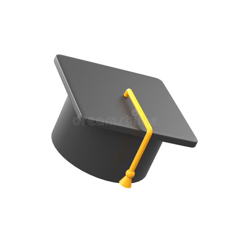 3d Icon of a Graduation Cap on White Background. Education Icons. 3d ...