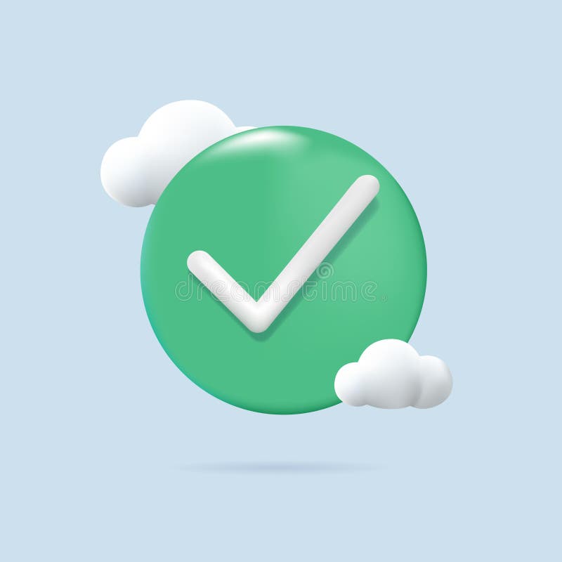 3d Icon Green Checkmark. Tick Checkbox. Circle with Green Check Mark ...
