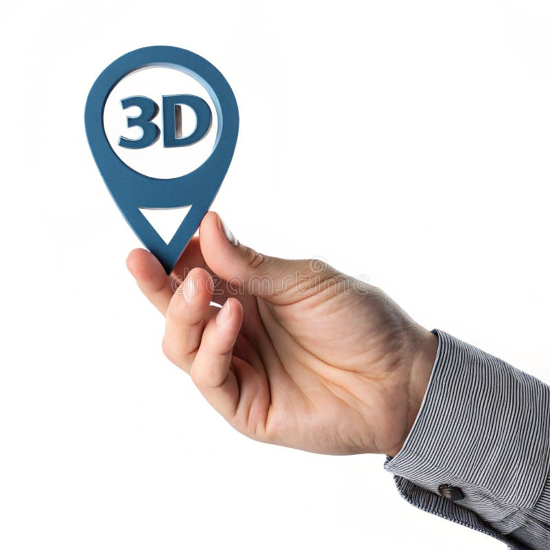 Hand with Location 3D Icon Isolated on White Background Stock ...
