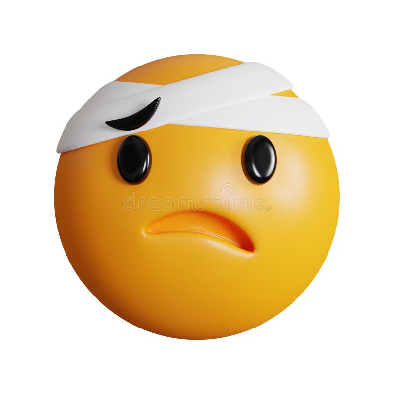 Sick face emoji 3d icon stock illustration. Illustration of food ...