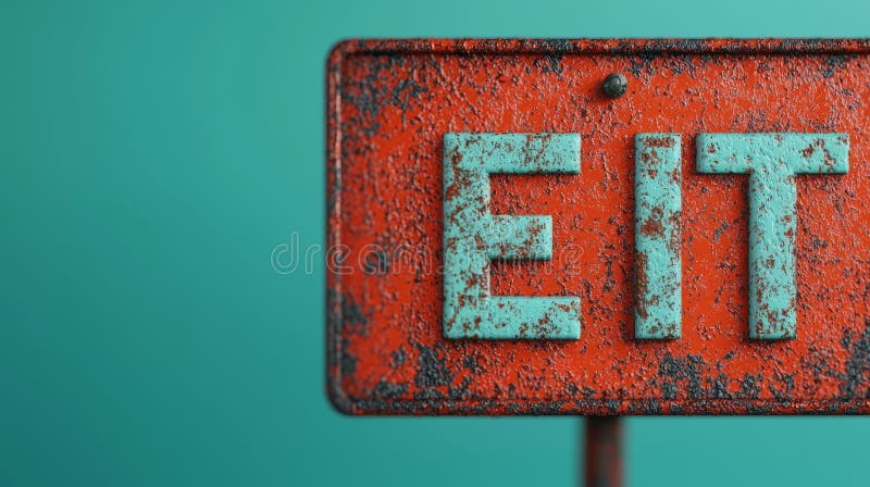3D Icon of Highway Exit Sign with Rusty Texture and Unique Color ...