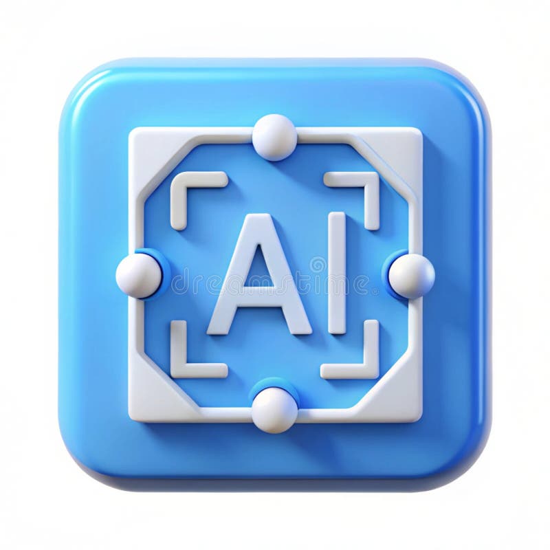 AI Image Recognition 3D Icon Isolated on White Background Stock ...