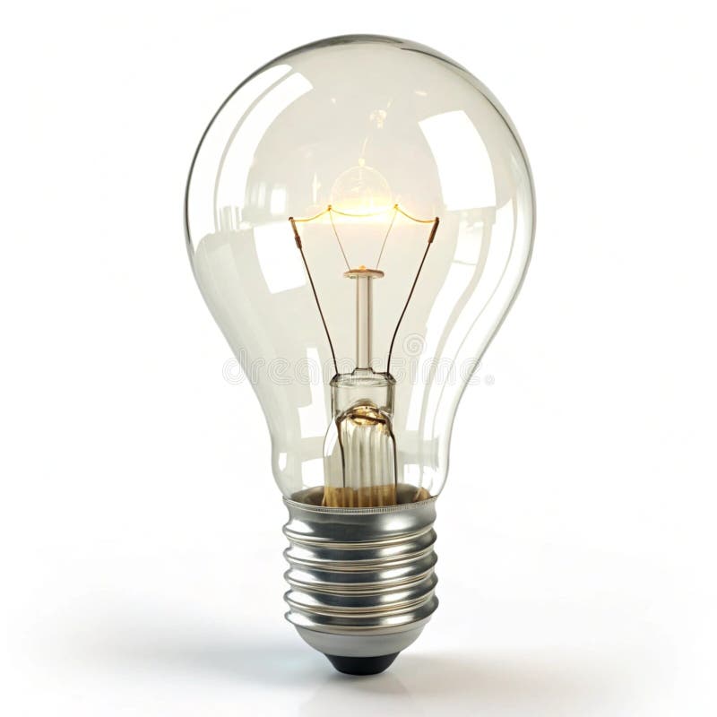 Light Bulb 3D Icon Illustration Isolated on White Background Stock ...