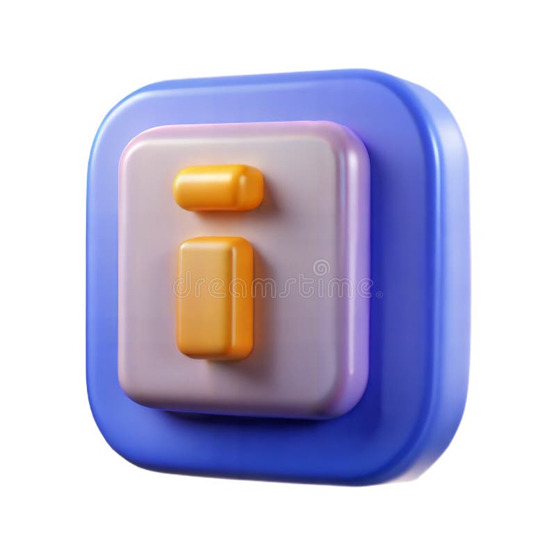 3D Icon of Info Tooltip Popup Isolated on White Background Stock ...