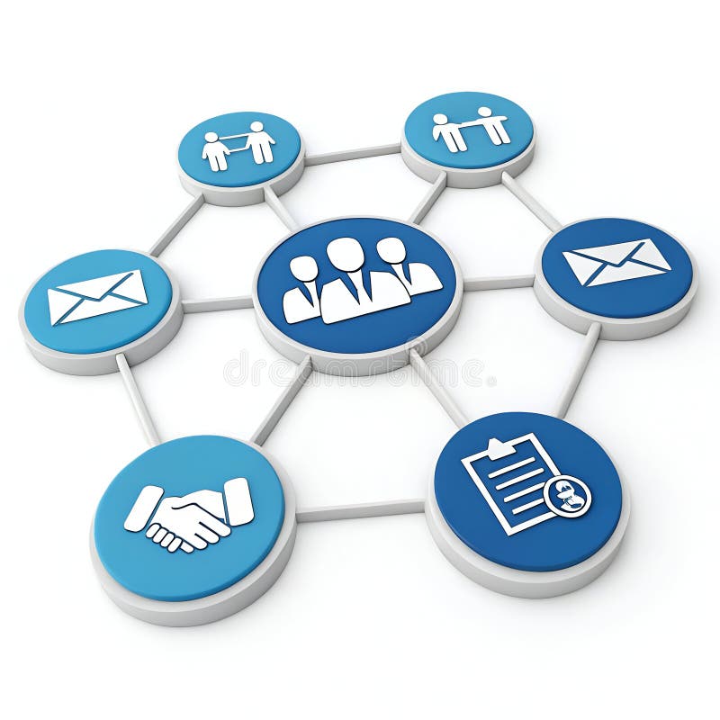"Business Networking 3D Icon Illustration Isolated on White Background ...