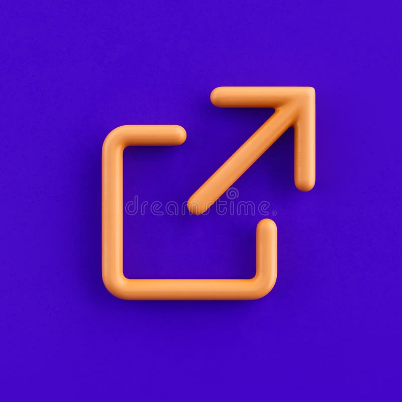 3d Icon Launch, Outline Yellow Arrow Icon, Direction Symbol, 3d ...