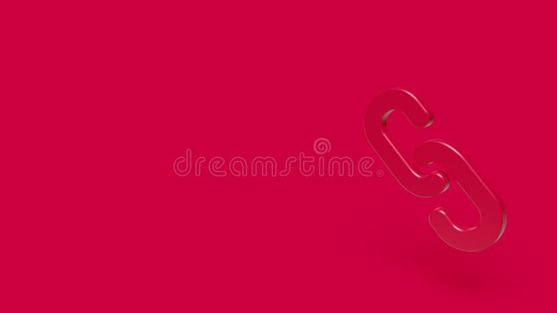 3D Icon of Link with Red Background Stock Illustration - Illustration ...