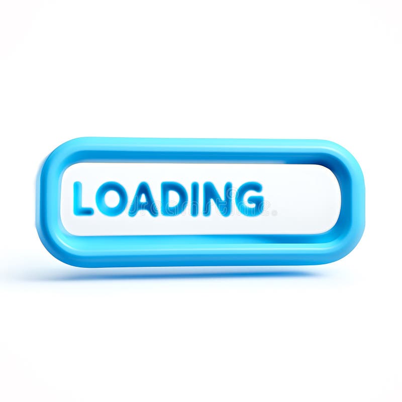3D Icon of Loading Button Isolated on White Background, a Blue Icon for ...