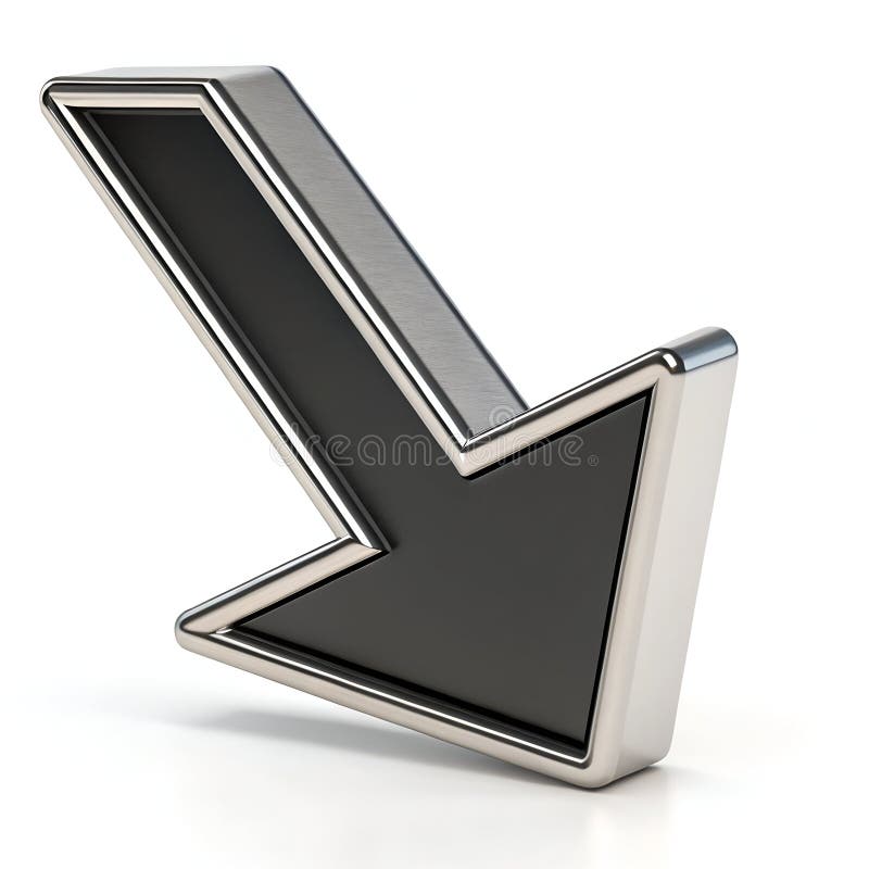 Lower Left Speed Arrow 3D Icon on White Background â€ Motion and Speed ...