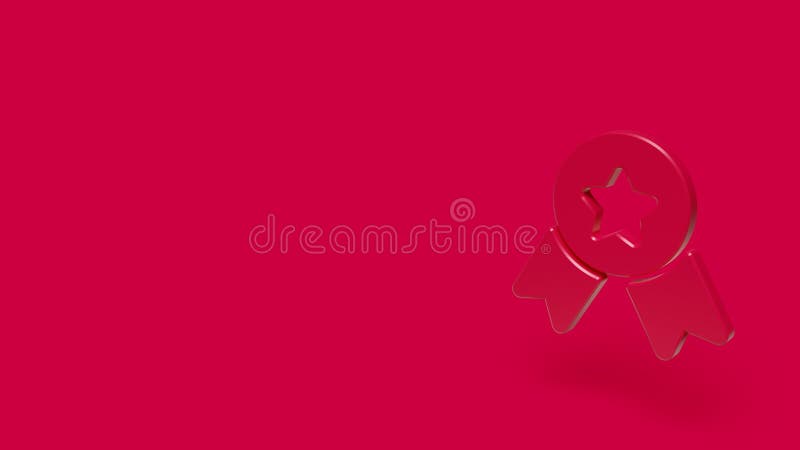 3D Icon of Medal with Red Background Stock Illustration - Illustration ...
